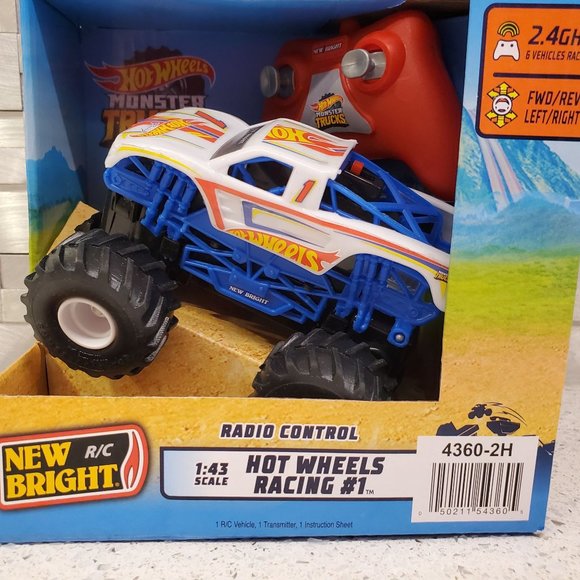 Hot Wheels | Toys | Hot Wheels Remote Control Monster Truck 43 Scale ...
